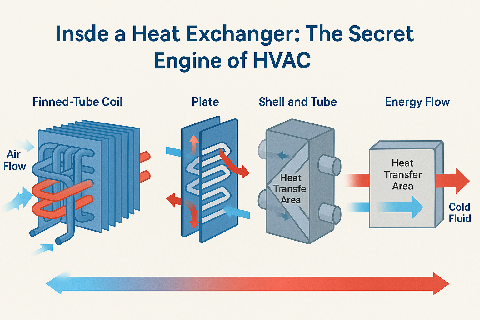 Heat Exchangers in HVAC: Types, Design & Efficiency Tips
