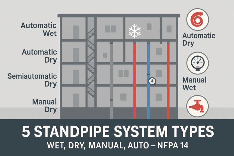 Standpipe System Types Explained – Wet, Dry & NFPA 14 Rules